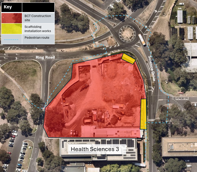Bundoora Clinical Teaching Building construction - pedestrian detours ...