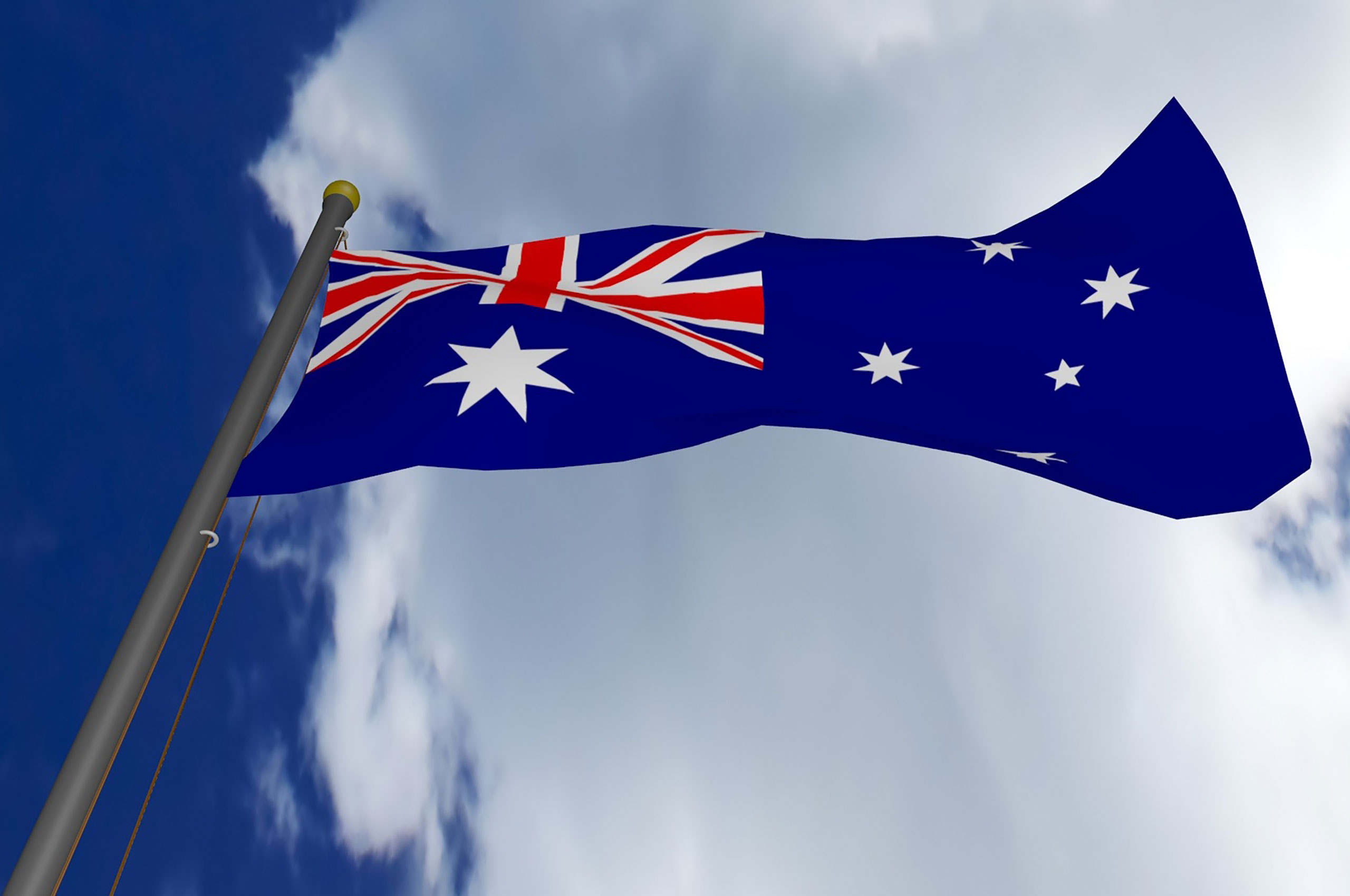 3 Flags Of Oz Three Flags Of Australia Flying High From